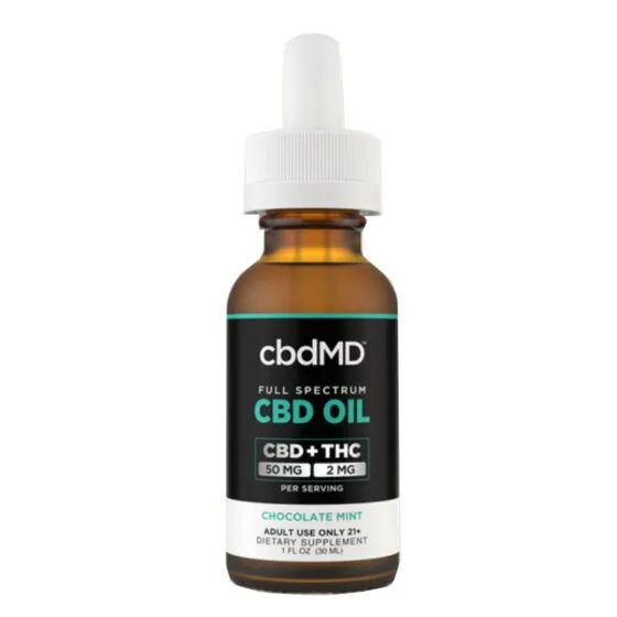cbdMD Full Spectrum CBD THC Oil Tincture – Chocolate Mint - Destino Farms