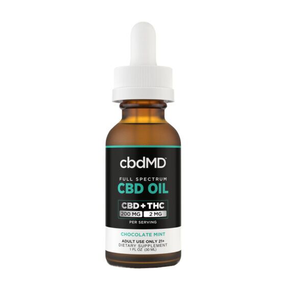 cbdMD Full Spectrum CBD THC Oil Tincture – Chocolate Mint - Destino Farms