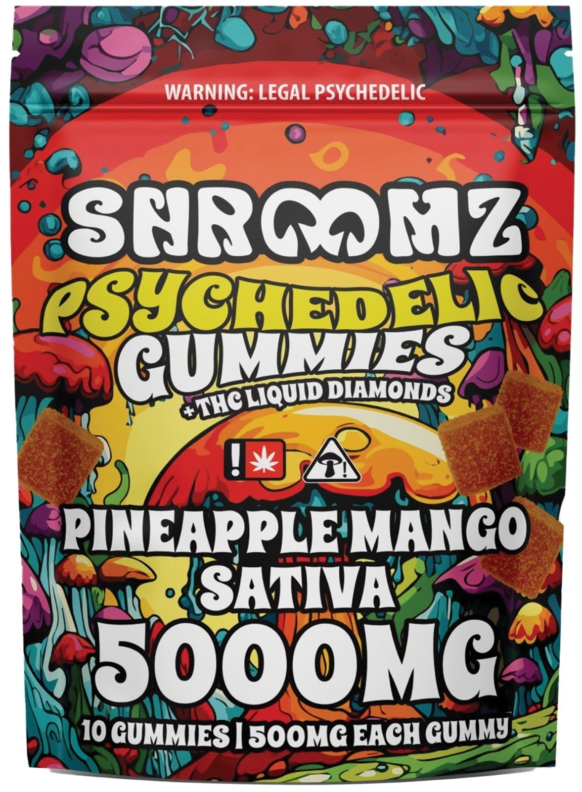 Shroomz Psychedelic THC Liquid Diamond Gummies 5000MG - Destino Farms