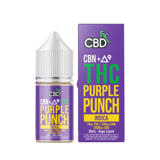 Buy CBDfx THC Vape Juice + CBN – Purple Punch Online - Destino Farms